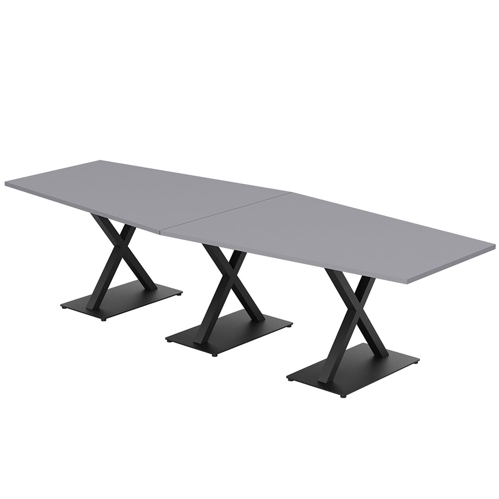 10 Ft Modular Hexagon Shaped Conference Table X Bases Electrical Units ...