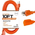 10 Ft Orange Extension Cord - 16/3 SJTW Heavy Duty Outdoor Extension ...