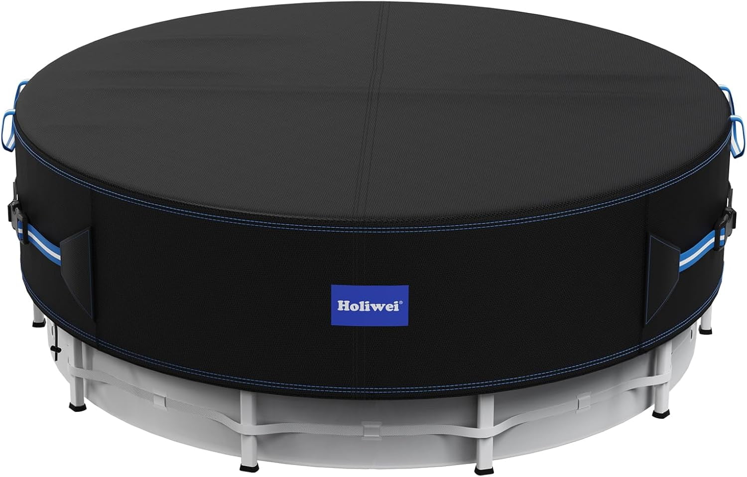 10 Ft Round Pool Cover with Reflective Strips, 420D Swimming Pool Cover ...