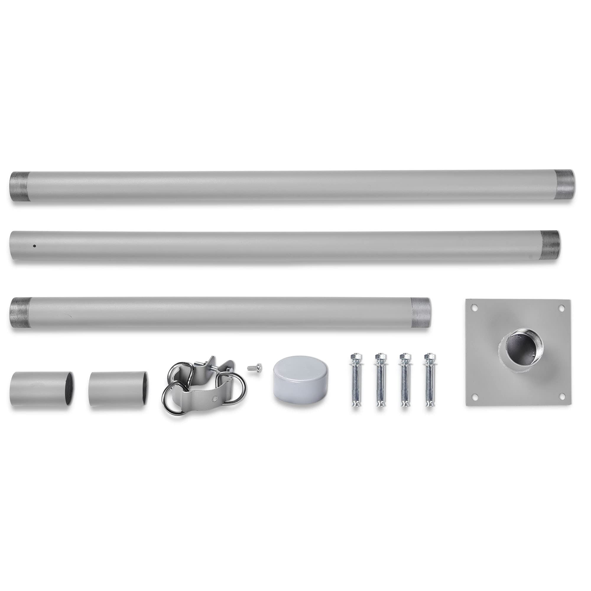 10 Ft String Light Pole Outdoor Metal Pole Aluminum with Side Hooks ...