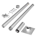 10 Ft String Light Pole Outdoor Metal Pole Aluminum with Side Hooks ...