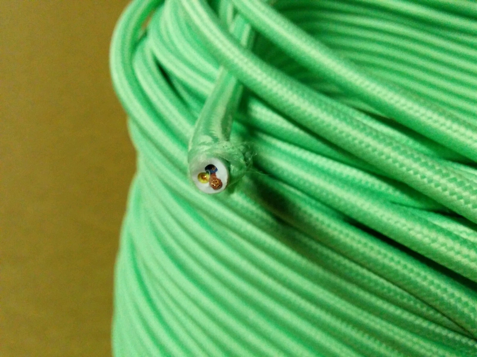 (10 Ft) Vintage 3-Wire Round Cloth Covered Wire Antique Lamp Cord Mint ...