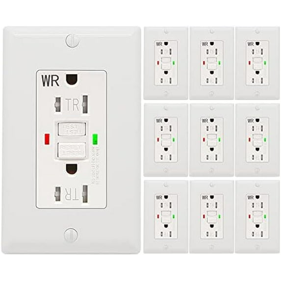 10 - GFCI Outlet 15 Amp, , Self-Test GFI Receptacles, TamperResistant ...