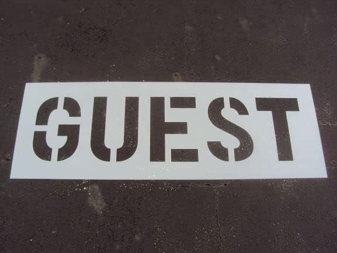 10" GUEST Stencil - Actual 10 Inch Letters - Parking Lot Stencil - 60 ...