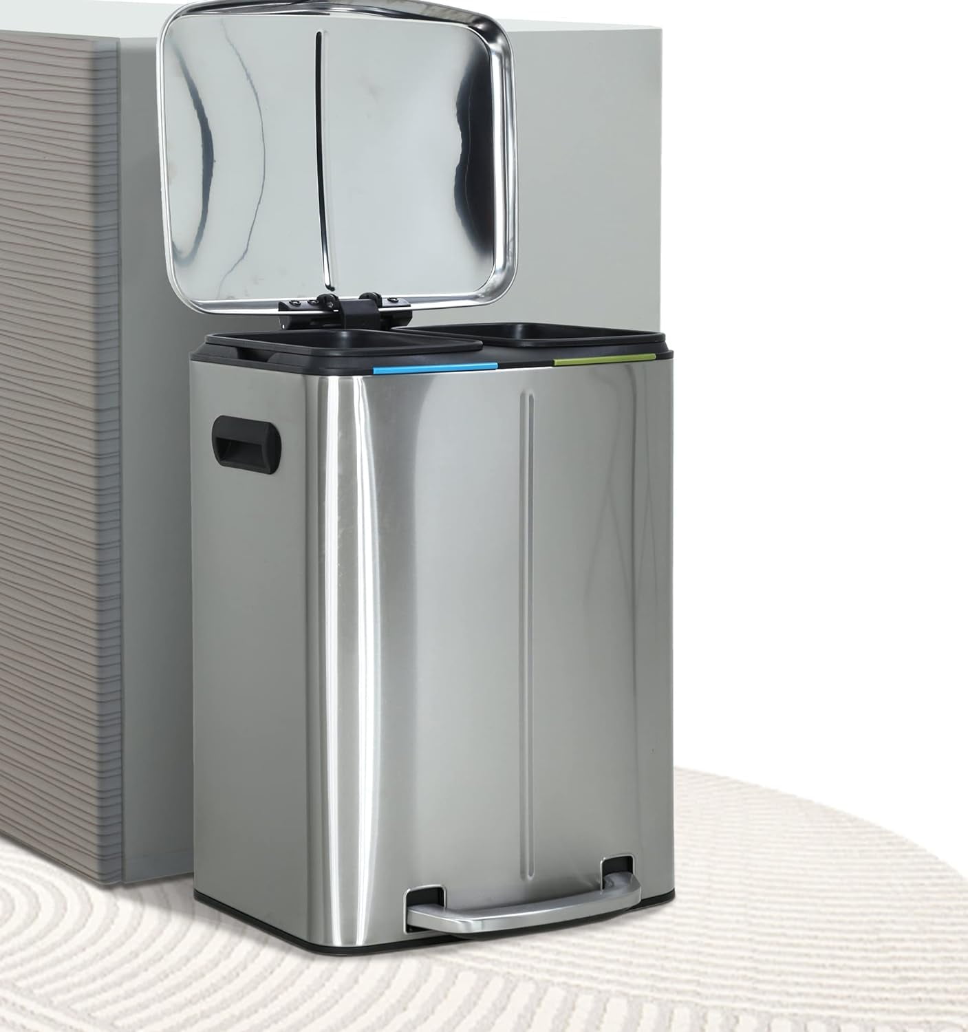 10 Gallon Dual Trash Can, Classified Recycling Bin for Kitchen ...