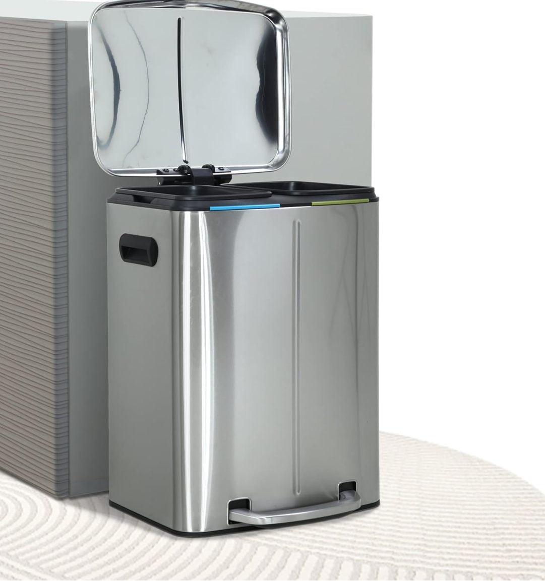 10 Gallon Dual Trash Can, Classified Recycling Bin for Kitchen ...