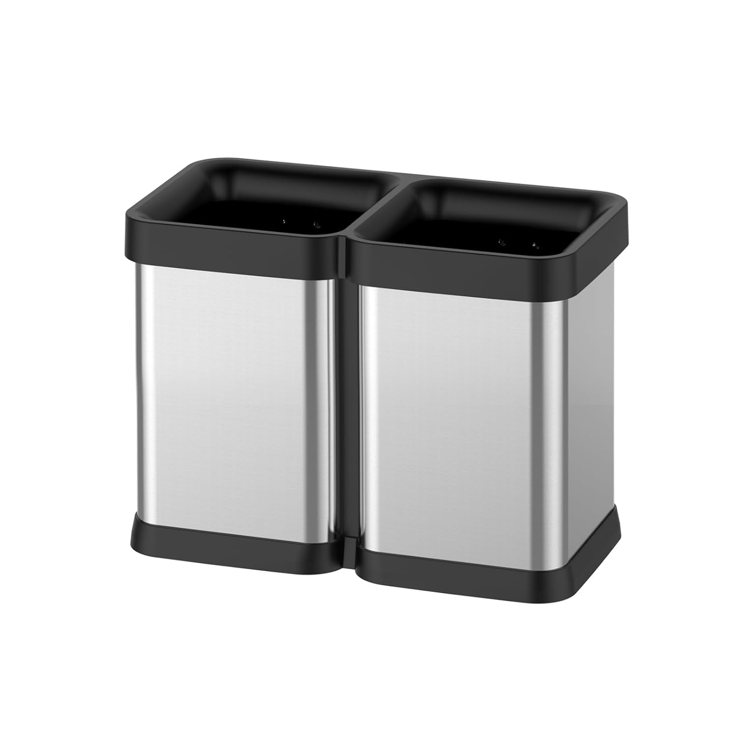 10 Gallon Dual Trash and Recycling Bin, Open Top 40L(2x20L) Fingerprint ...
