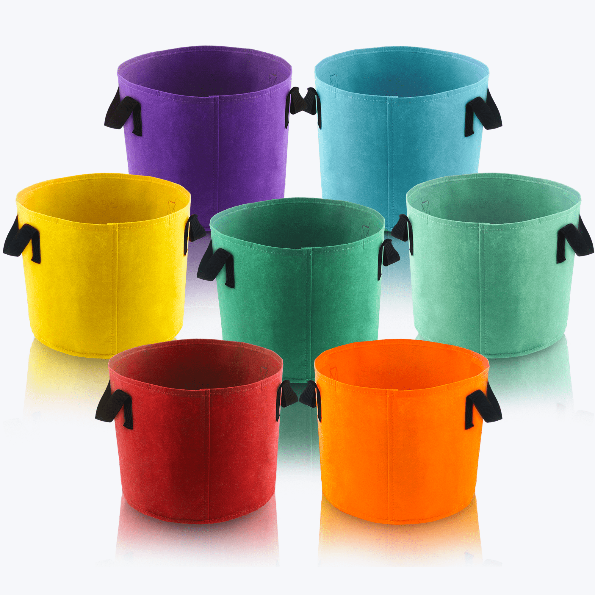 10 Gallon Grow Bags, 7 Pack Colorful Fabric Plant Pots with Handles for ...