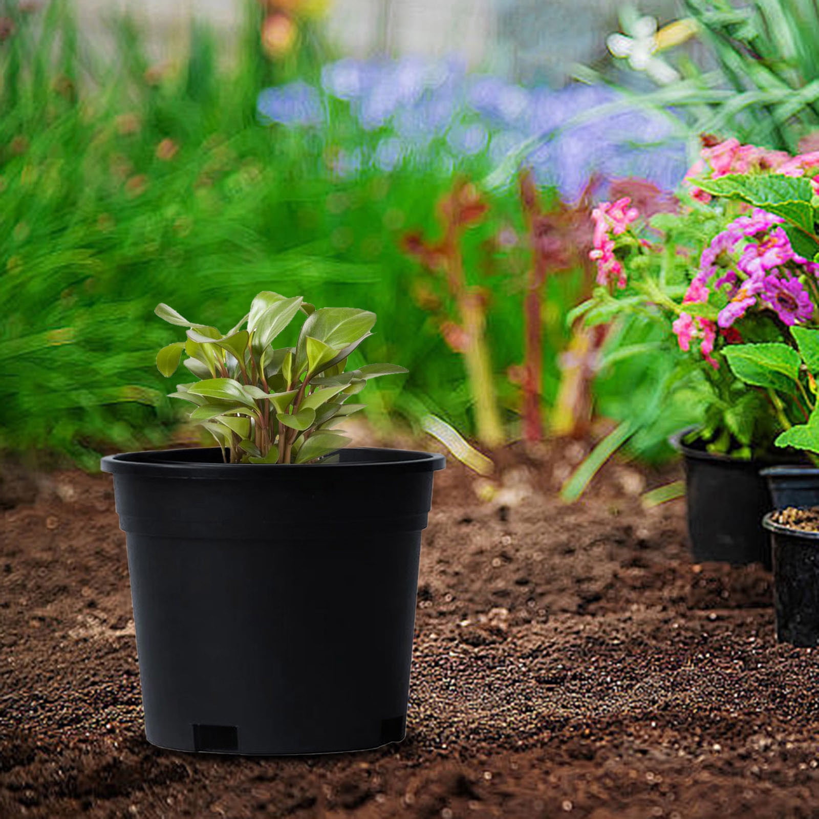 10 Gallon Nursery Pots - Flower Pot Plastic Container with Drainage ...