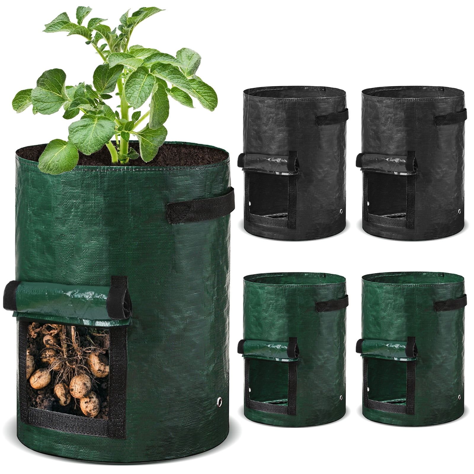 10 Gallon Potato Growing Bags with Drainage Holes & Flap, Plant Grow ...