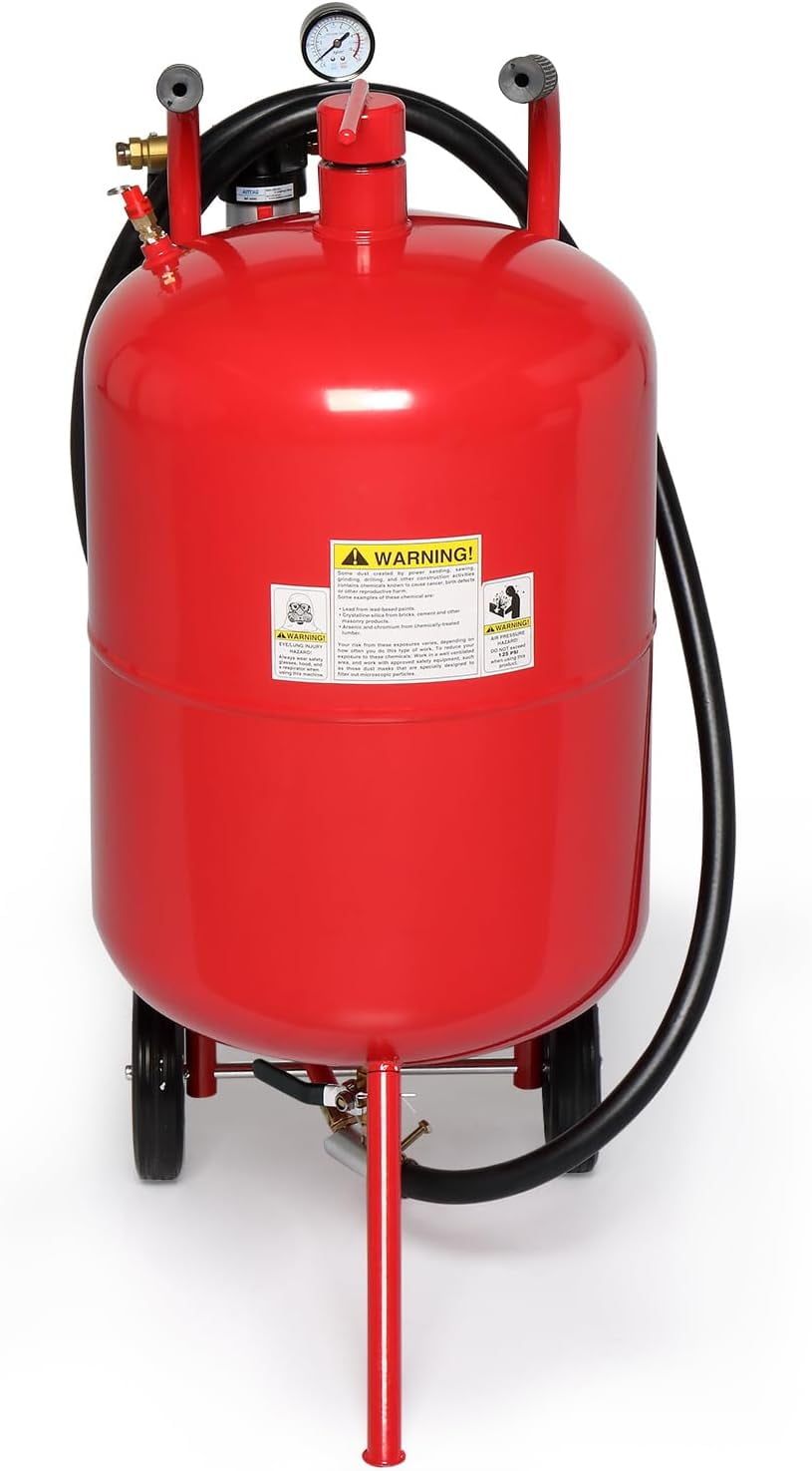 10 Gallon Sandblaster Air Sand Blaster Kit 65-125 PSI High Pressure ...