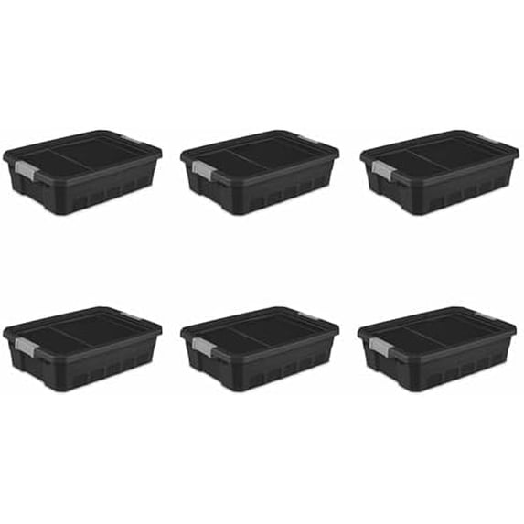 10 Gallon Stacker Tote with Latch Lid, Durable Plastic Storage Bin ...