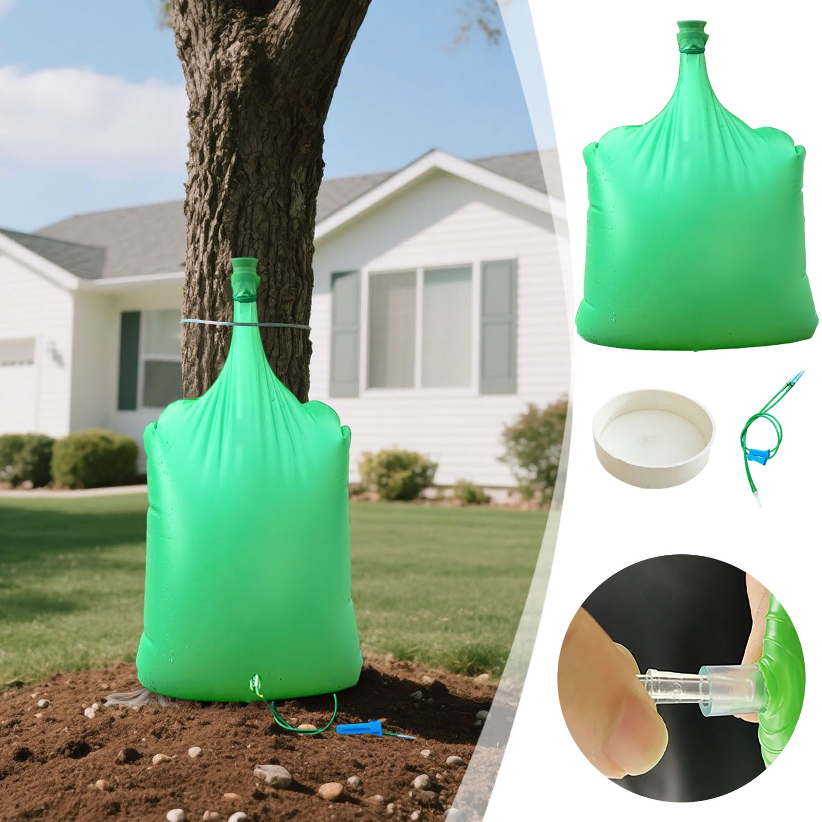 10 Gallon Tree Watering Bag with Dual Adjustable Outlets - Slow Release ...