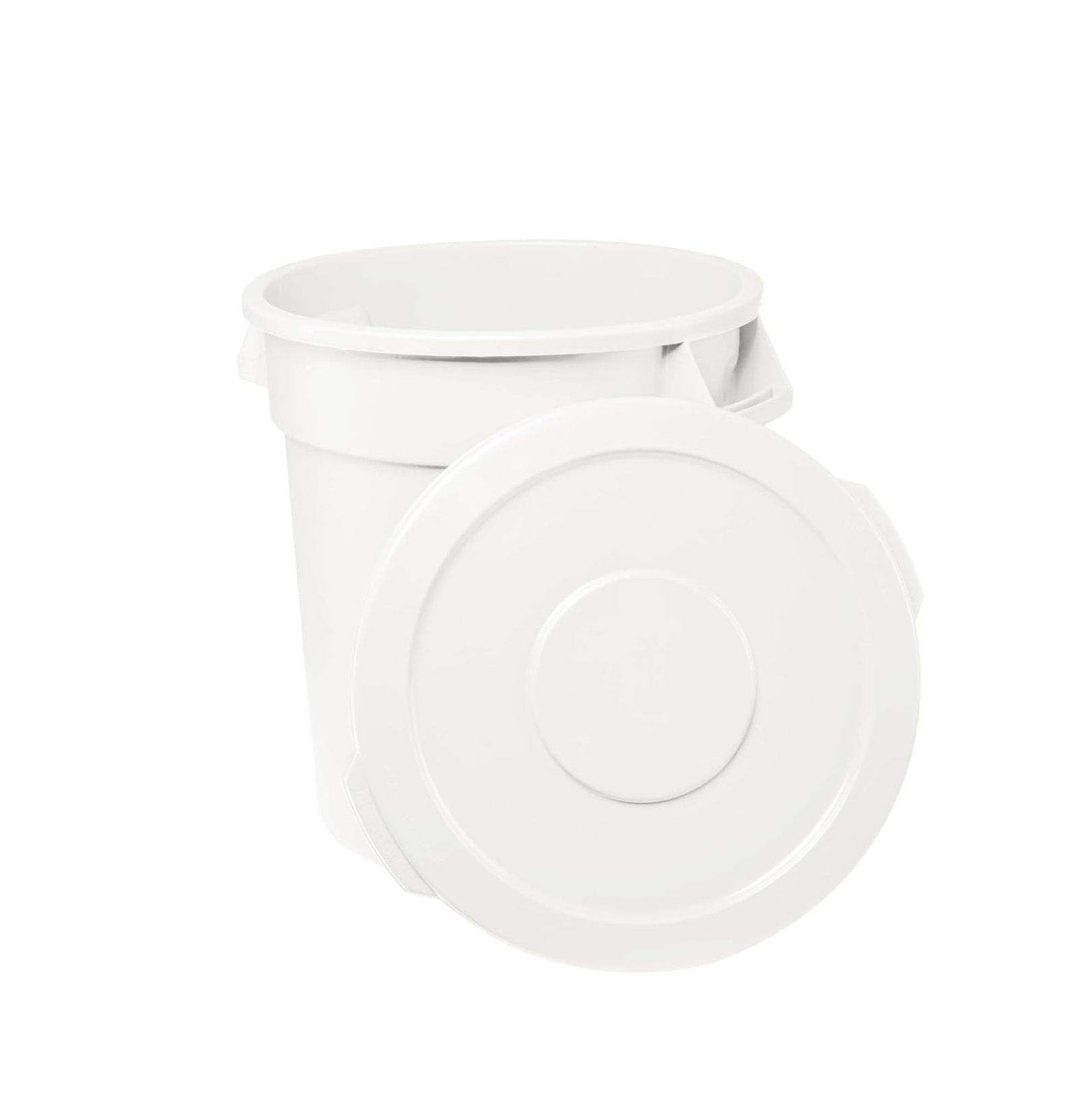 10 Gallon White Round Plastic Storage Container with Lid for Feed, Seed ...