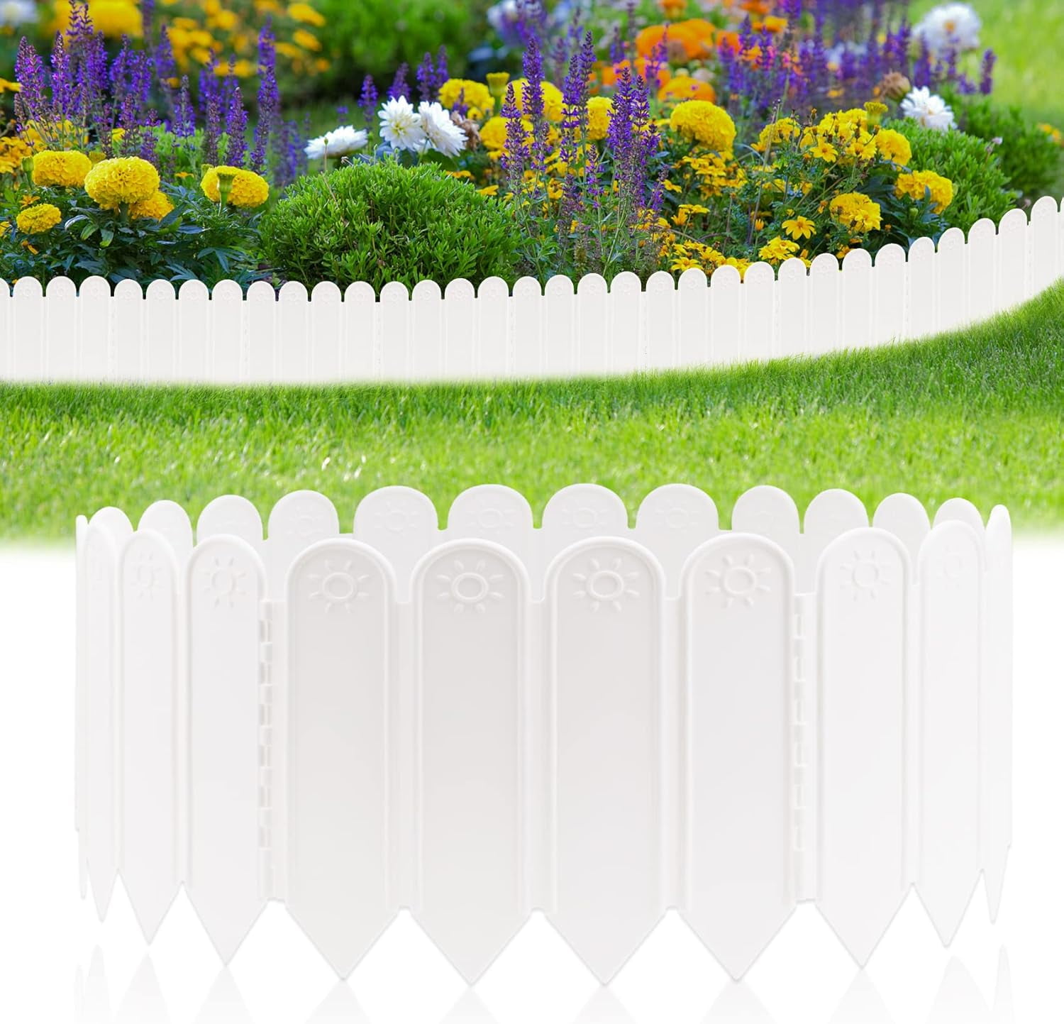 10 Garden Edge Borders, Plastic Garden Landscape Edges, Interlocking ...