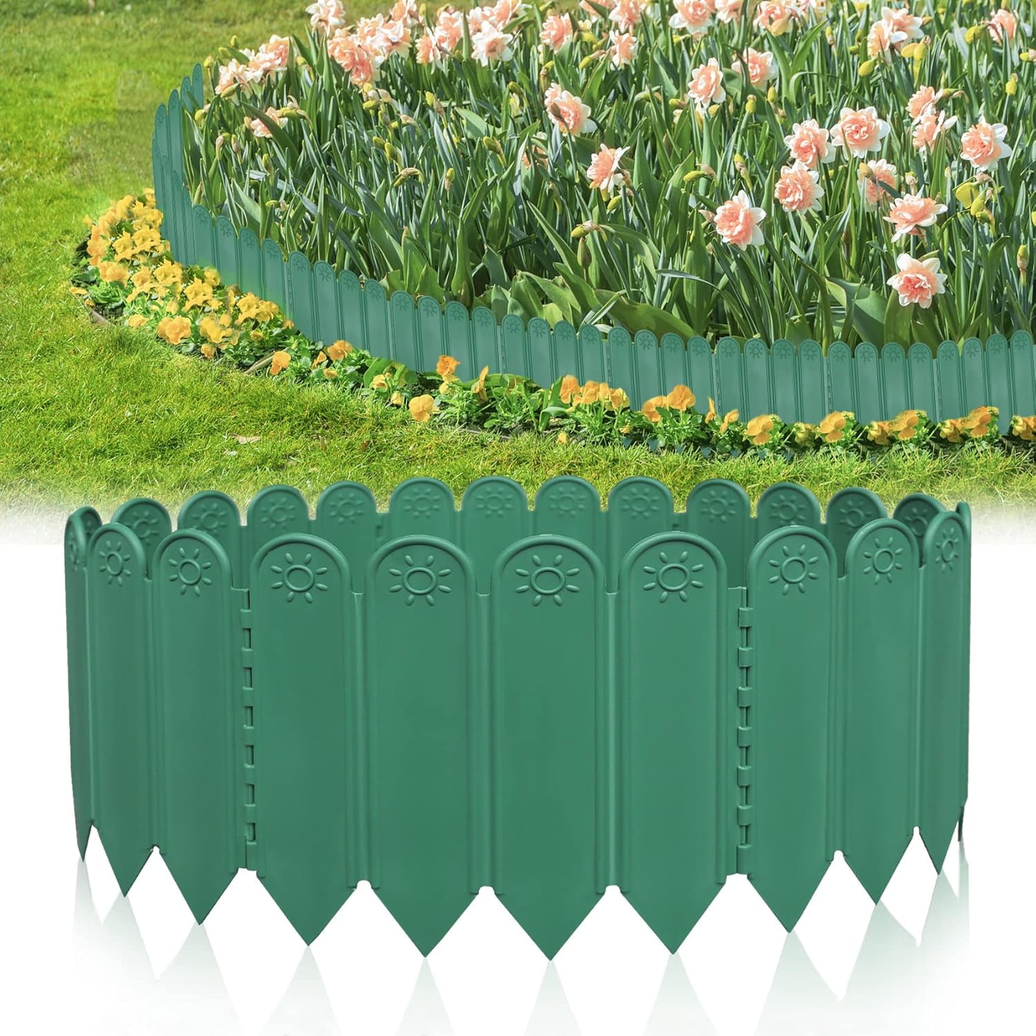 10 Garden Edge Borders, Plastic Garden Landscape Edges, Interlocking ...