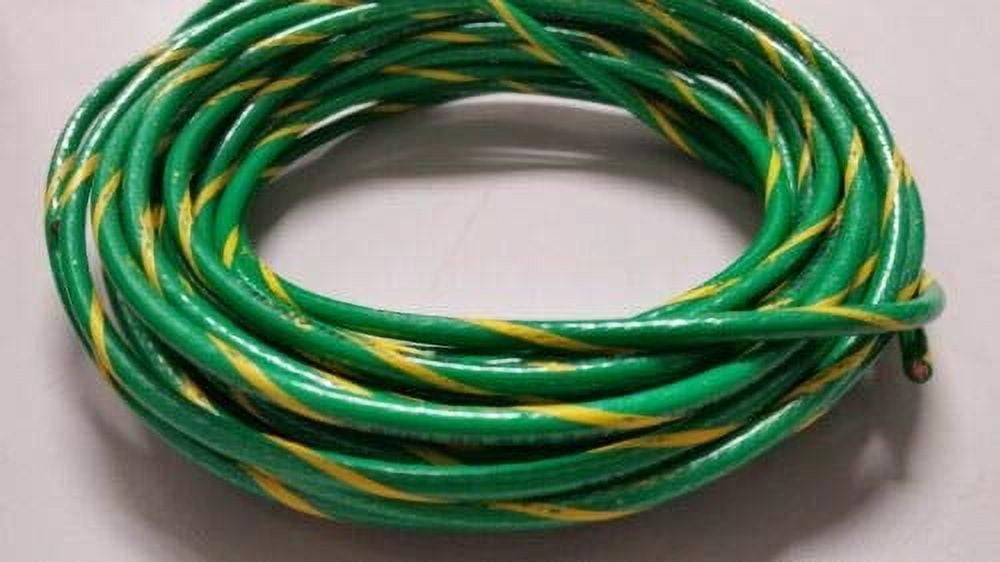 10 Gauge Ground Wire THHN Wire Green Yellow 50 FEET THWN-2 600V Copper ...