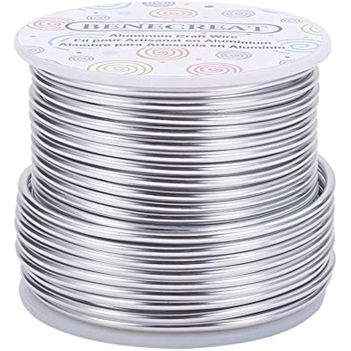 10 Gauge Soft & Flexible Beading Aluminum Wire, 80 Feet, 2.5mm, Silver ...