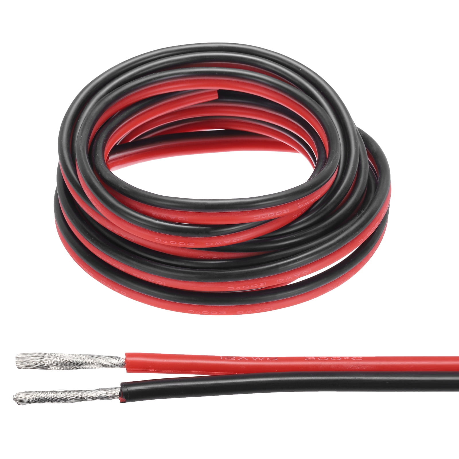 10 Gauge Wire 2 Conductor Electrical Wire 16.4FT Red Black Cable Tinned ...