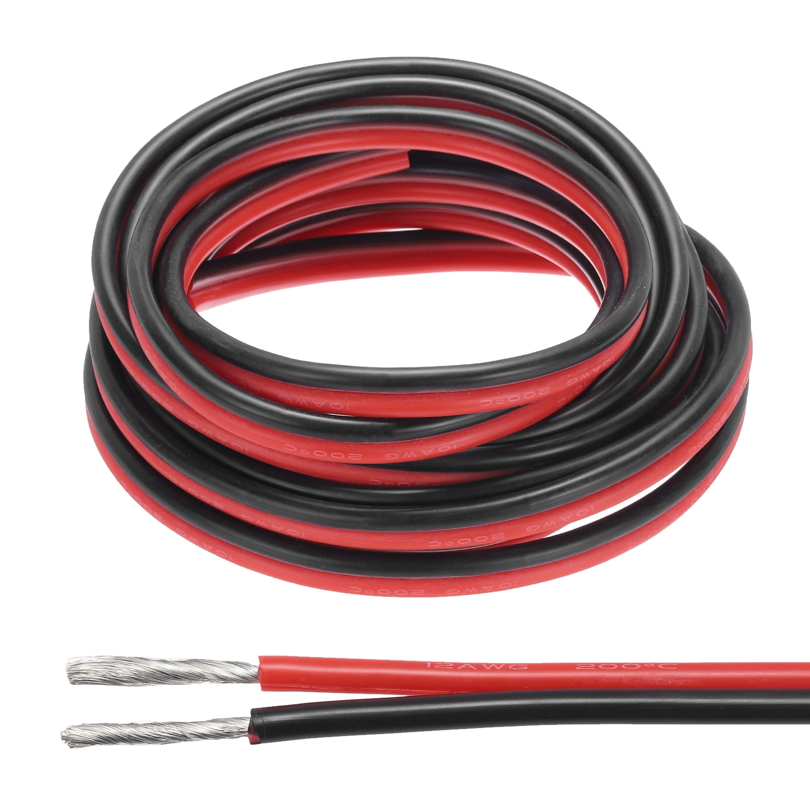 10 Gauge Wire 2 Conductor Electrical Wire 16.4FT Red Black Cable Tinned ...