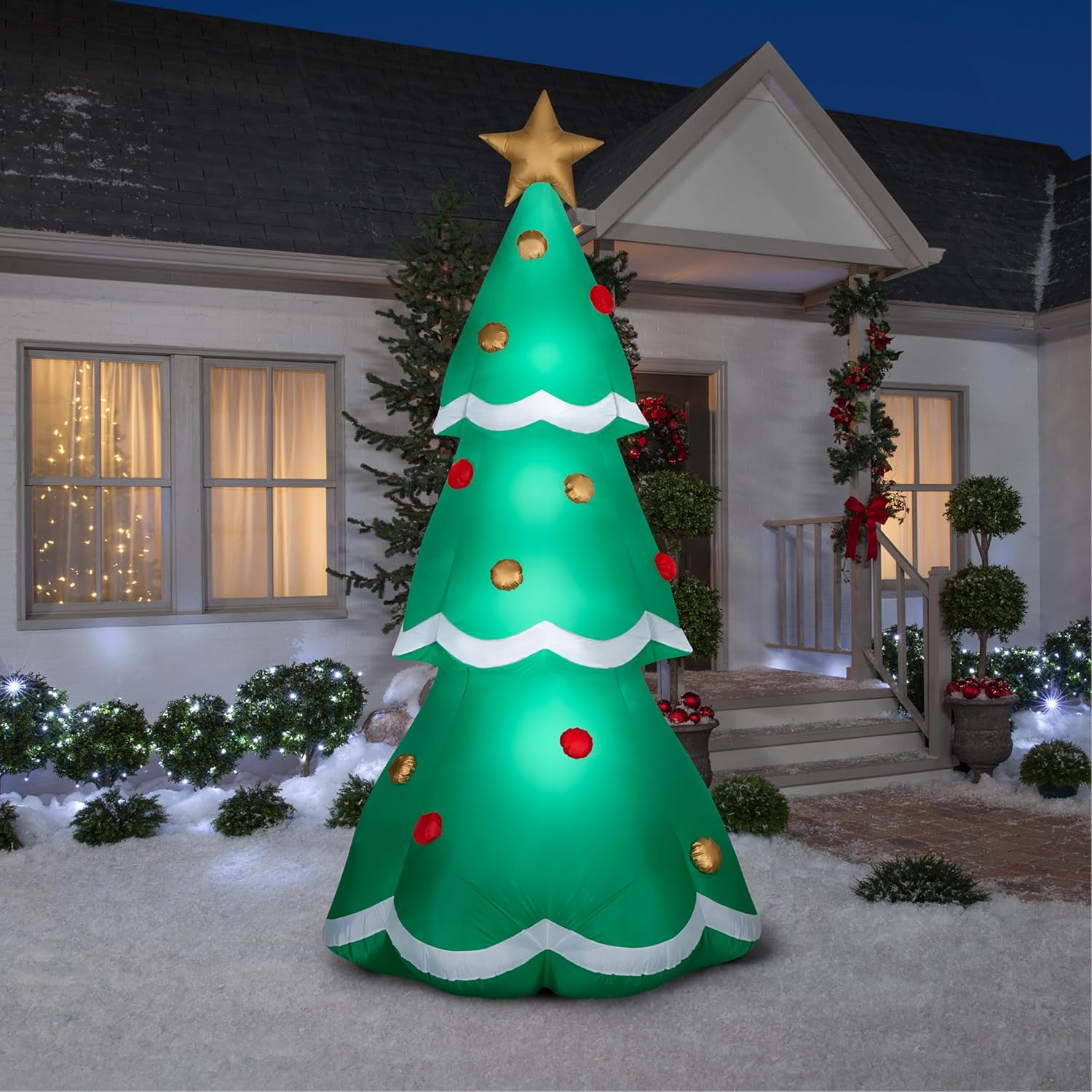 10' Gemmy Airblown Inflatable Mixed Media Green Christmas Tree Yard ...