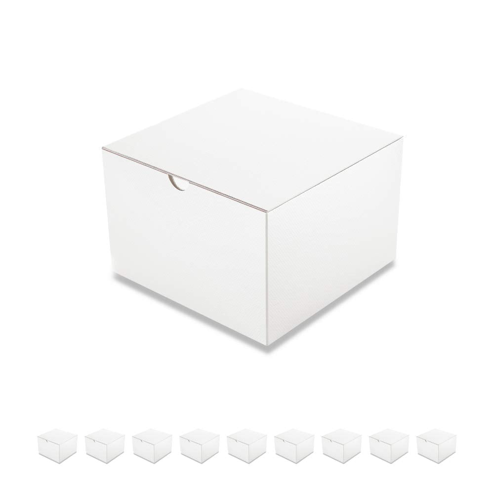 10 Gift Boxes 6x6x4 Inches Small Gift Boxes with Lids, White Gift Boxes ...