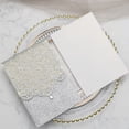 10 Glitter Paper Rose Invitations with Diamond Hollow Design - Elegant ...