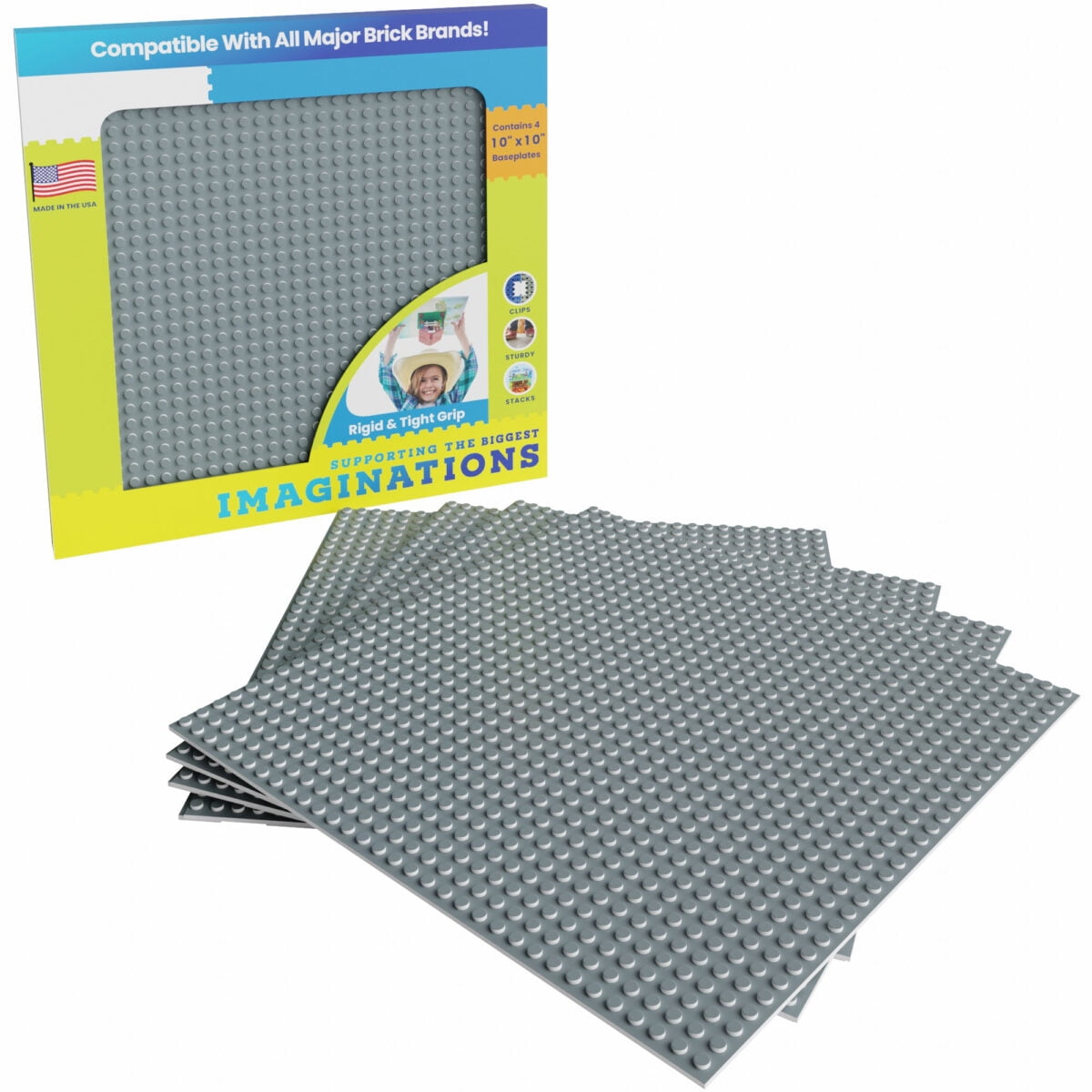 10" Gray Baseplate (4Pack) - Walmart.com