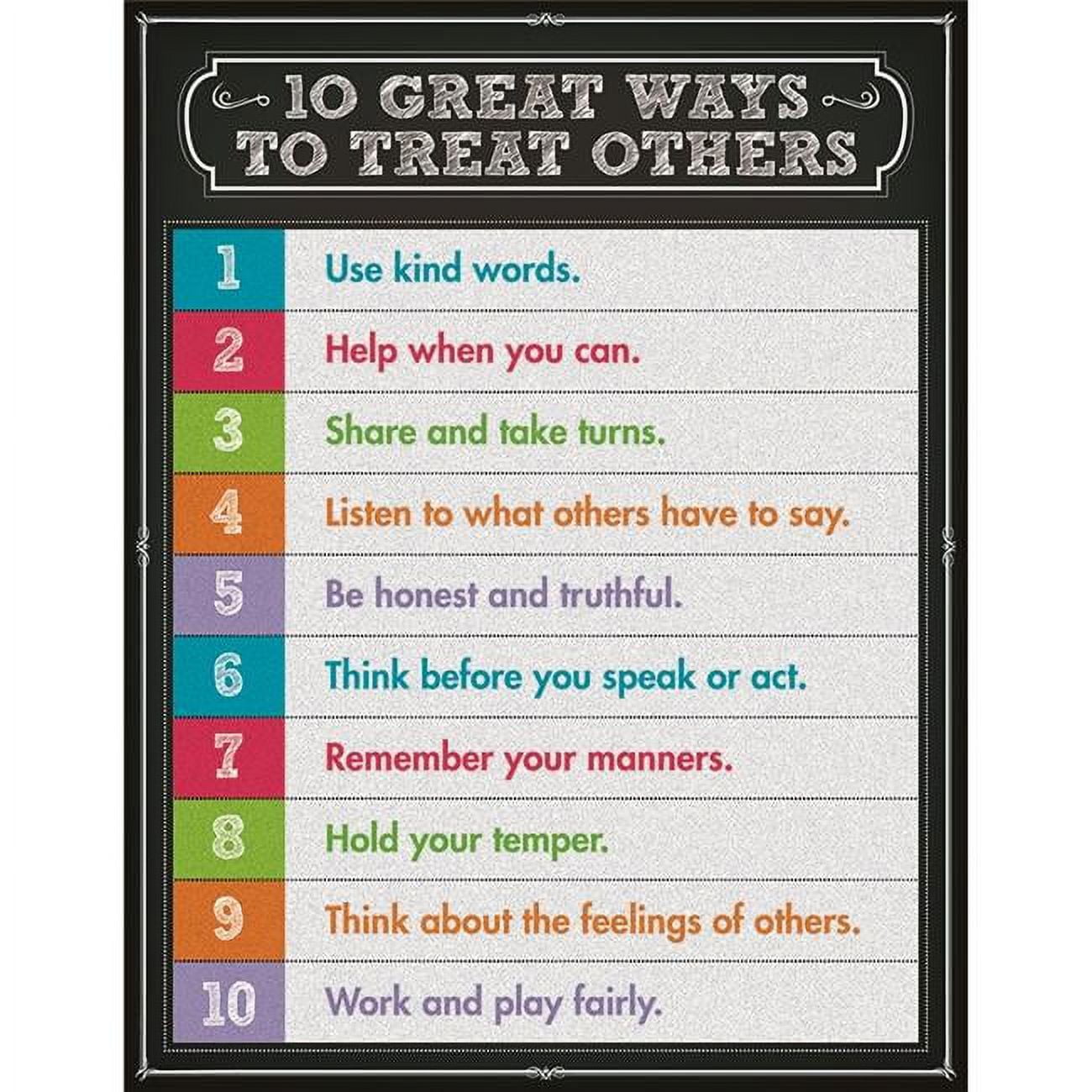 10 Great Ways to Treat Others Chart - Walmart.com
