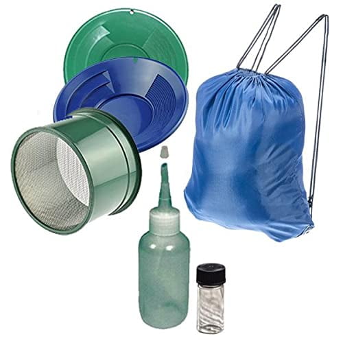 10" Green & Gold Pan Panning Kit with Sniffer & Vial, Small 6 ...