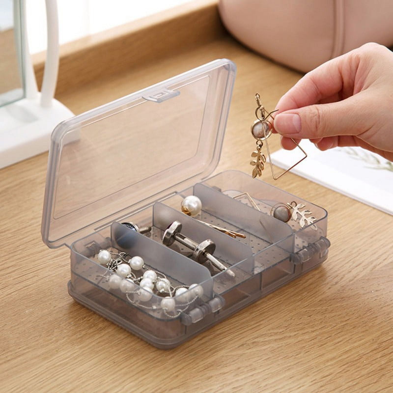 10 Grid Clear Plastic Jewelry Box Organizer, Storage Container ...