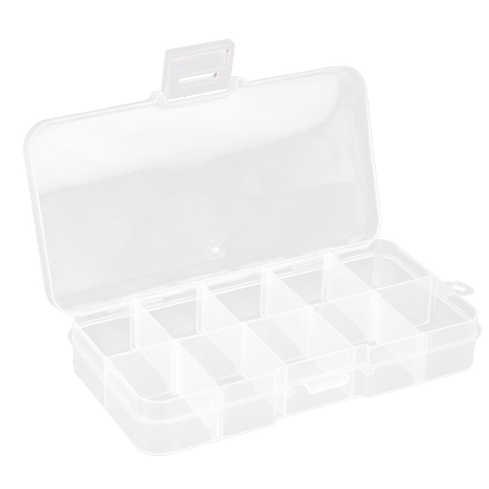 10 Grids Clear Fishing Tackle Box Fishing Box Plastic Tackle Box (10 ...