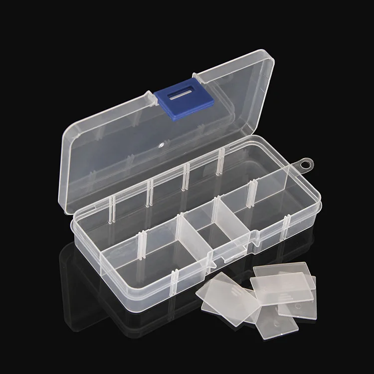 10 Grids Jewelry Boxes Plastic Tool Box Adjustable Craft Organizer ...