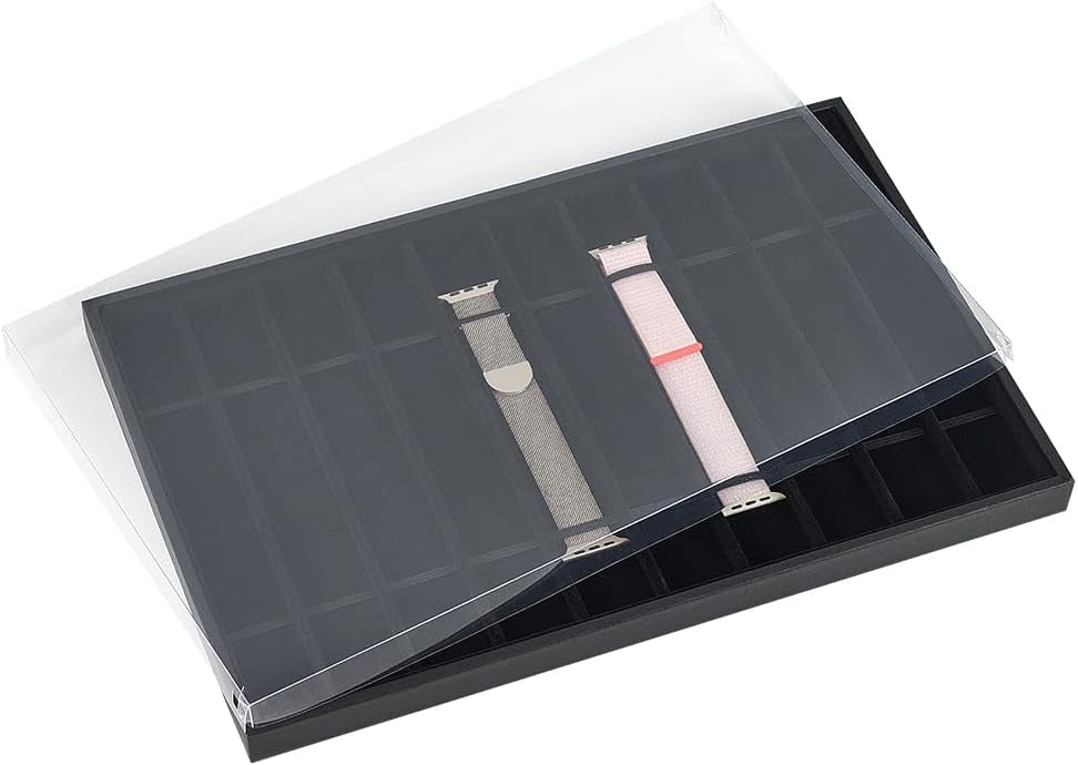 10 Grids Watch Strap Organizer Tray 10.24x15.75x0.98 Inch Necklace ...
