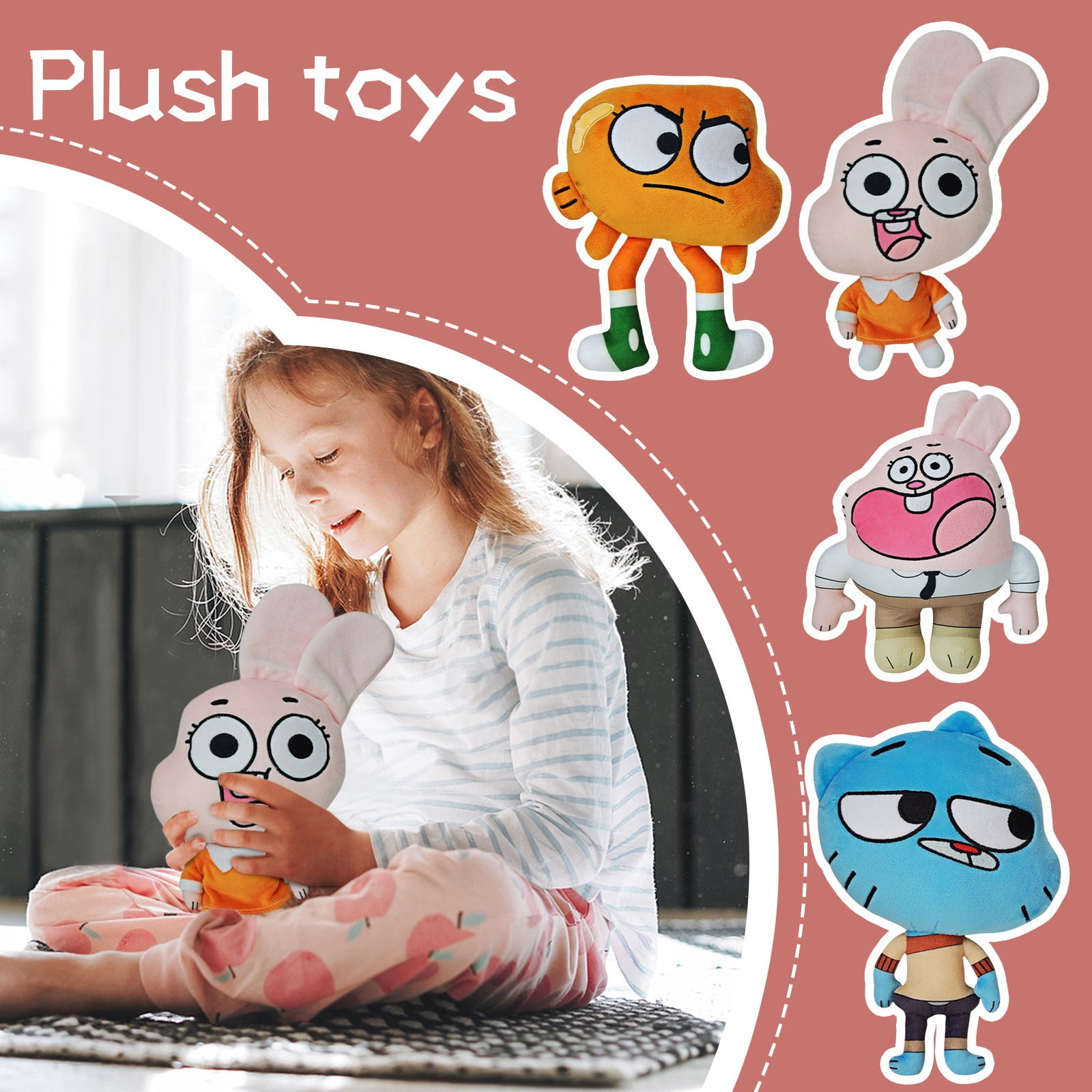 10" Gumball & Darwin Plushies - Cute Soft Stuffed Figures, Huggable Fan ...