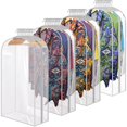 10" Gusseted All Clear Garment Bag for Hanging Clothes Storage, 4 Pack ...