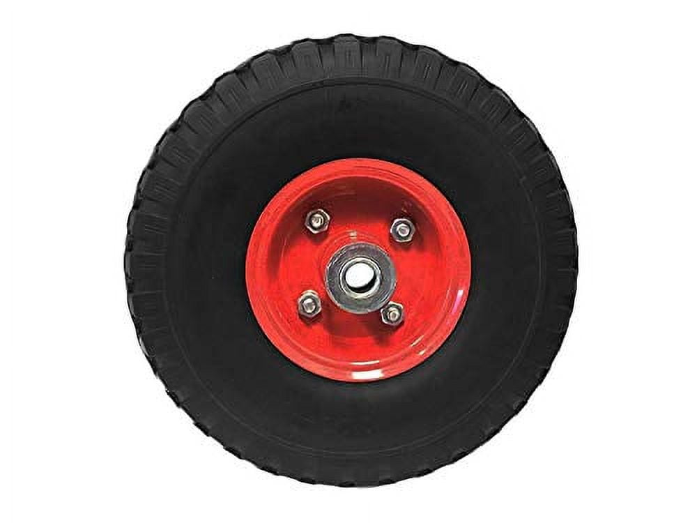 EZ Travel Distribution 10" Hand Truck Tire, Flat Free, Black Tire, Red ...