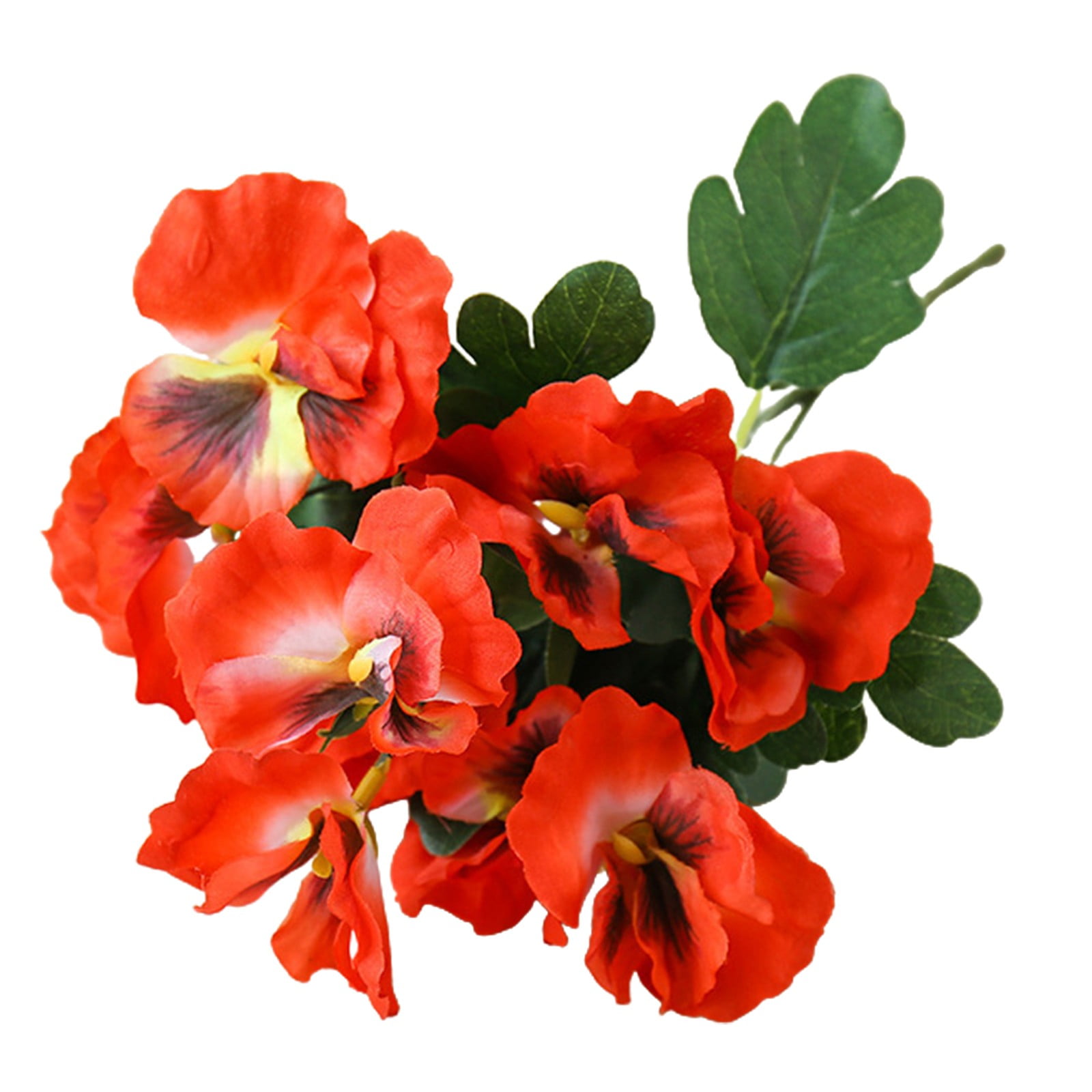 10 Head Pansy Fake Flowers Red Pink Hydrangea Artificial Flowers Fake ...