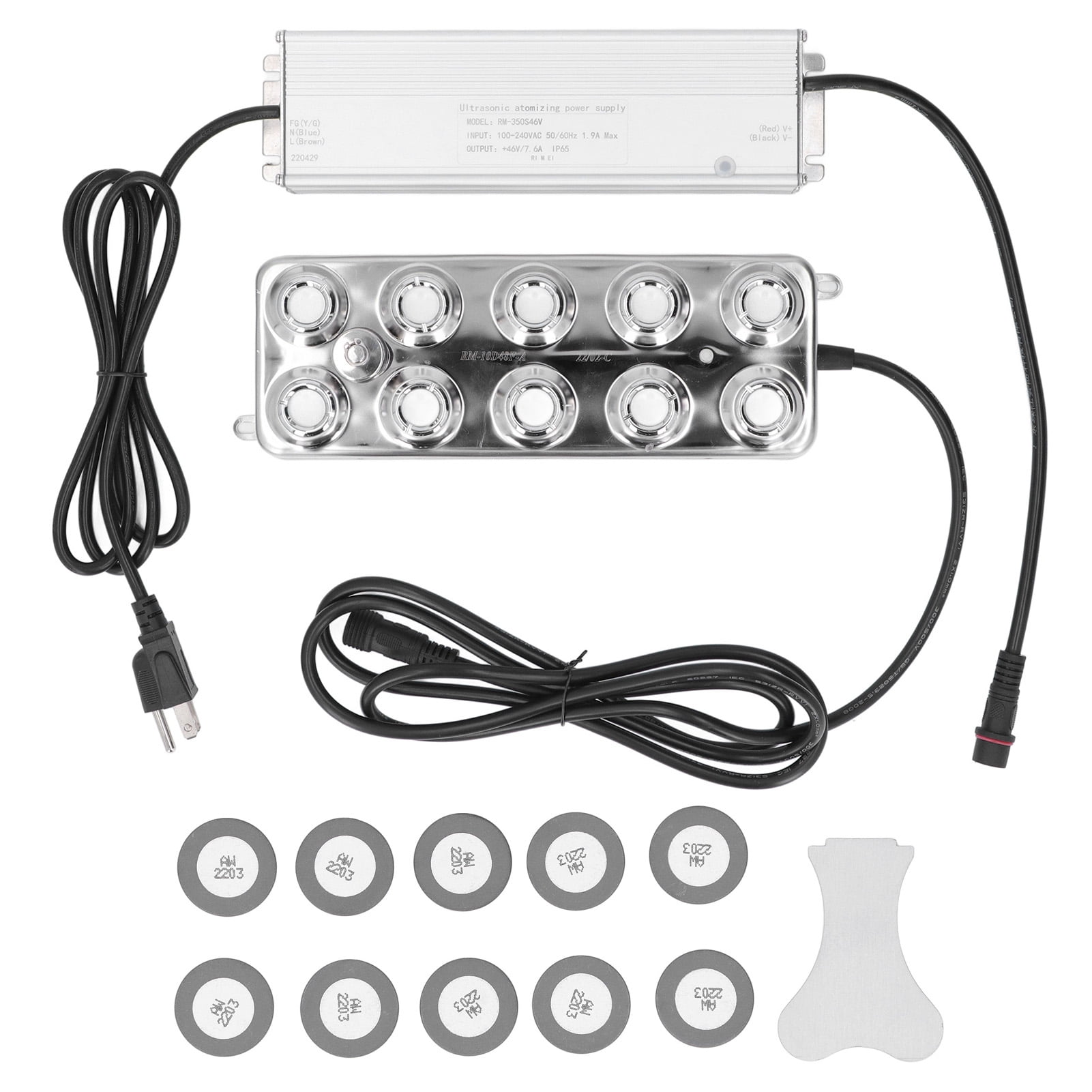 10 Head Ultrasonic Mist Maker Stainless Steel Fogger for Water Fountain ...