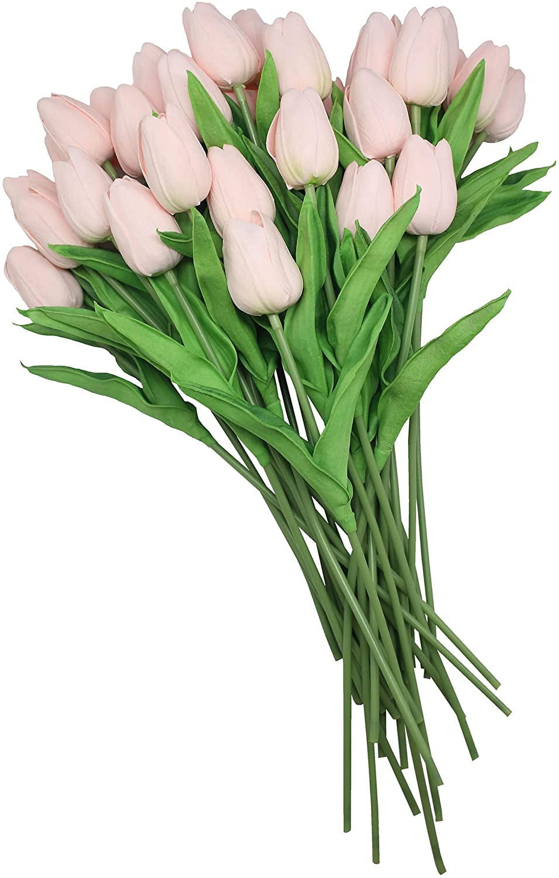 10-Heads Home Decoration Mini Tulip Real Touch Tulip Artificial Flowers ...
