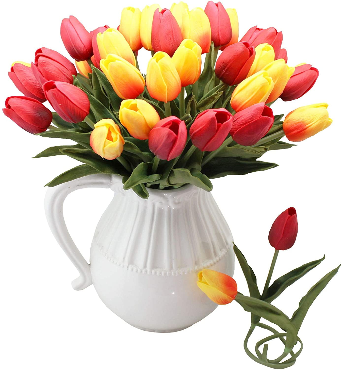 10-Heads Home Decoration Mini Tulip Real Touch Tulip Artificial Flowers ...
