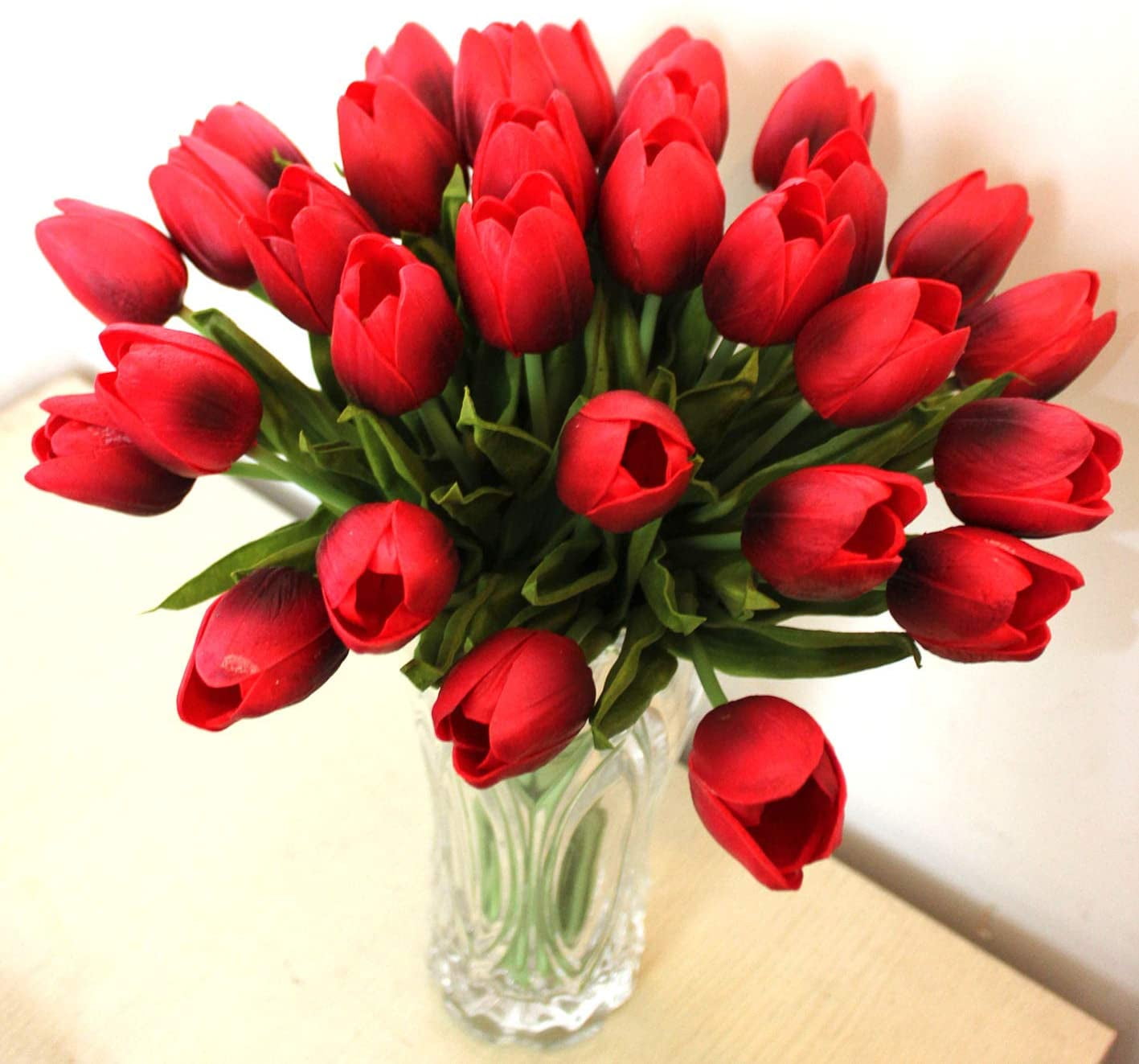 10-Heads Home Decoration Mini Tulip Real Touch Tulip Artificial Flowers ...