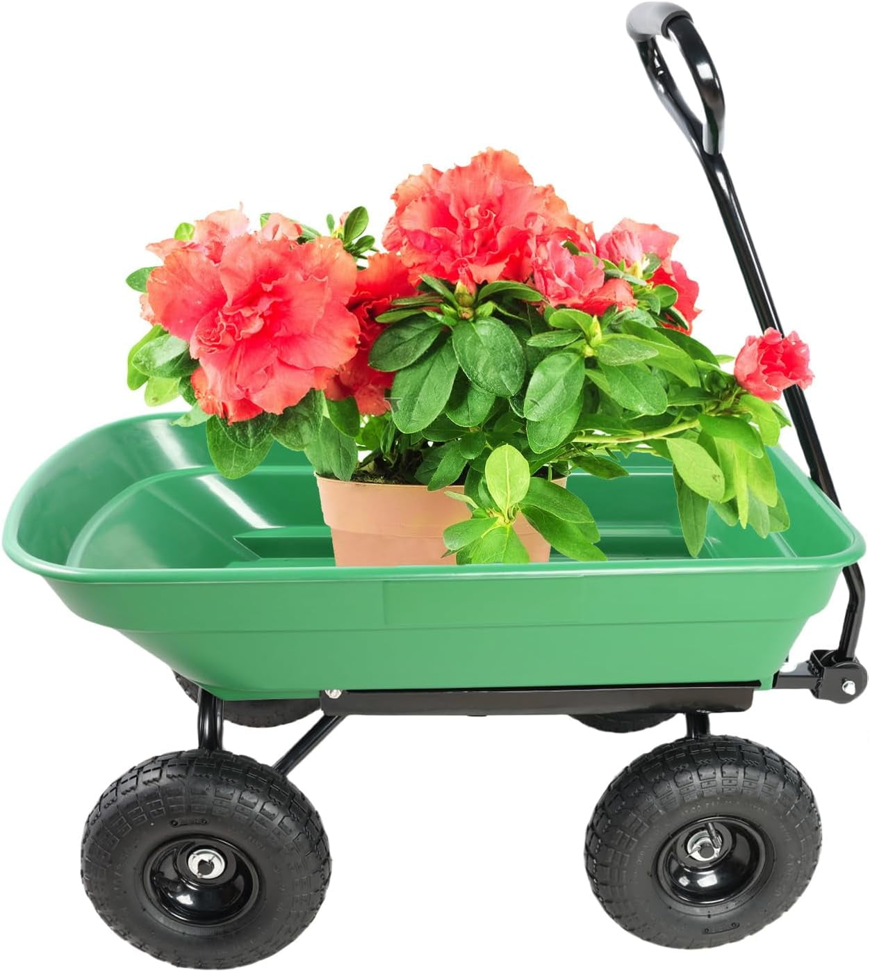 10" Heavy-Duty Garden Utility Dump Cart with 180° Rotating Handle, 300 ...