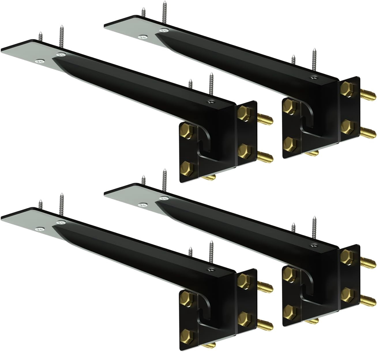10" Heavy Duty Shelf Brackets (Set of 4) – 1500 lbs Capacity, Hooks for ...
