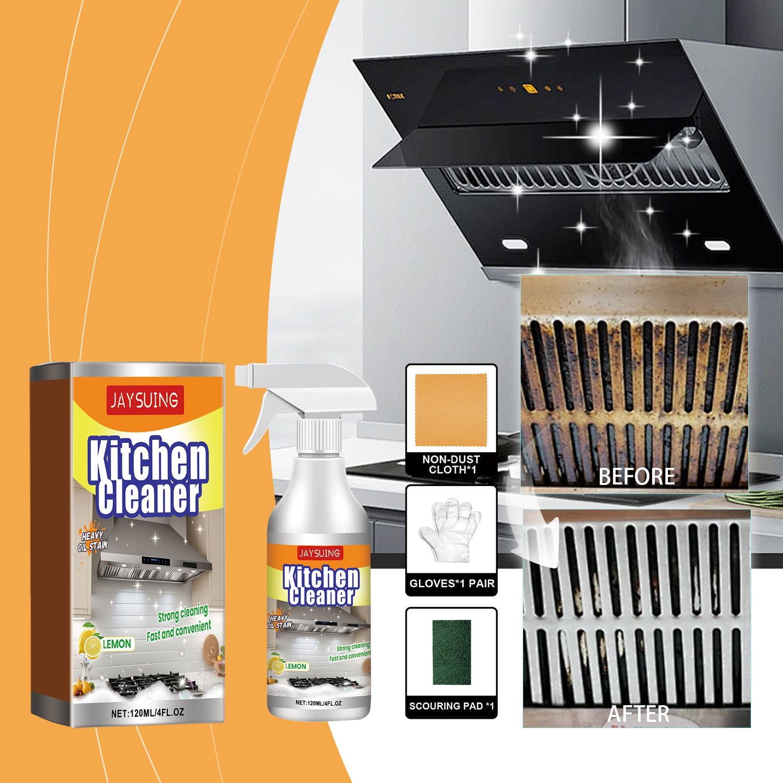 Under 10, Heavy Grease Remover, Kitchen Hood Cleaner, 120ml Net ...