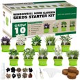 10 Herb Seeds Garden Starter Grow Kit with Green Pots, Markers ...