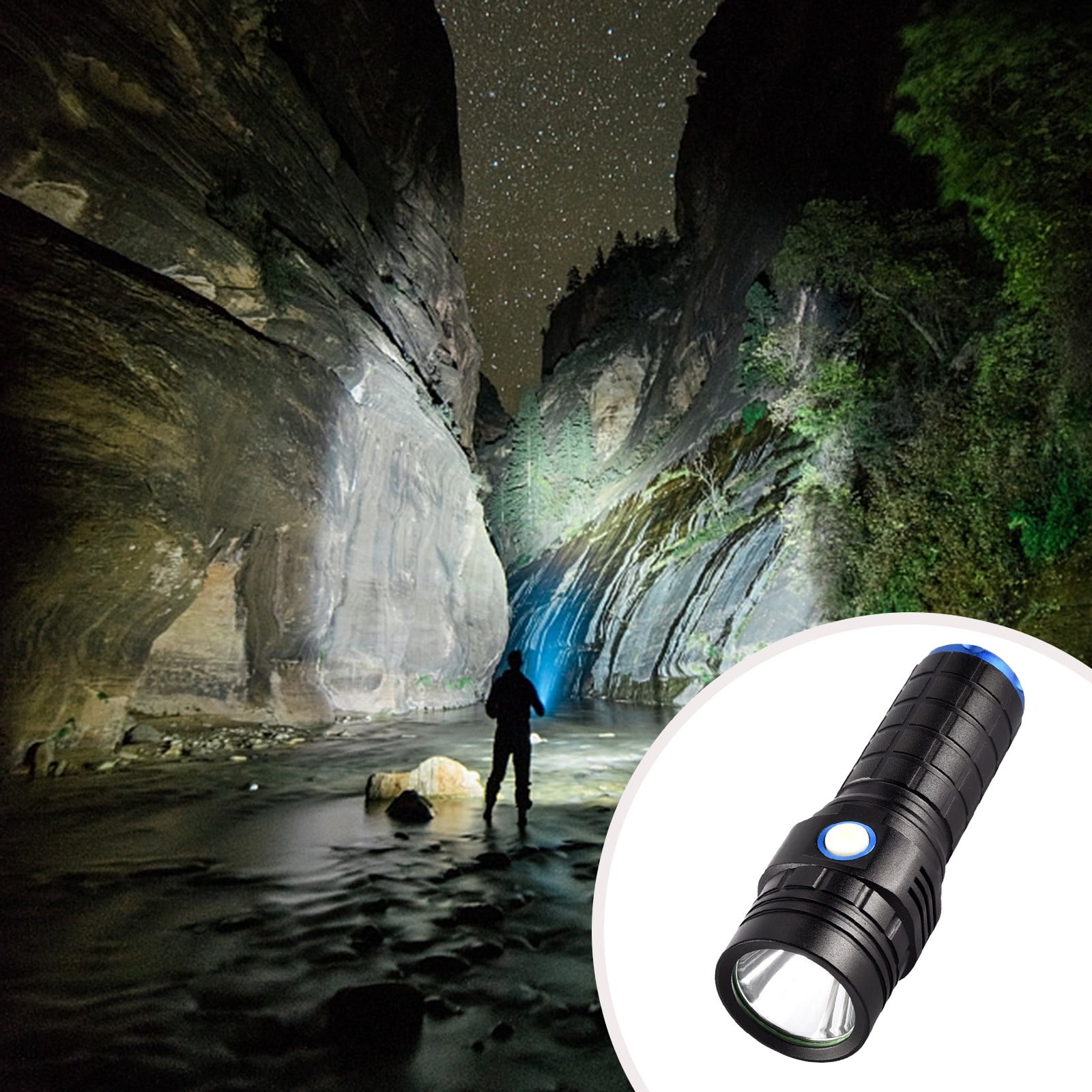 Bksdlh LED Flashlight, Rechargeable, Waterproof, High Brightness ...