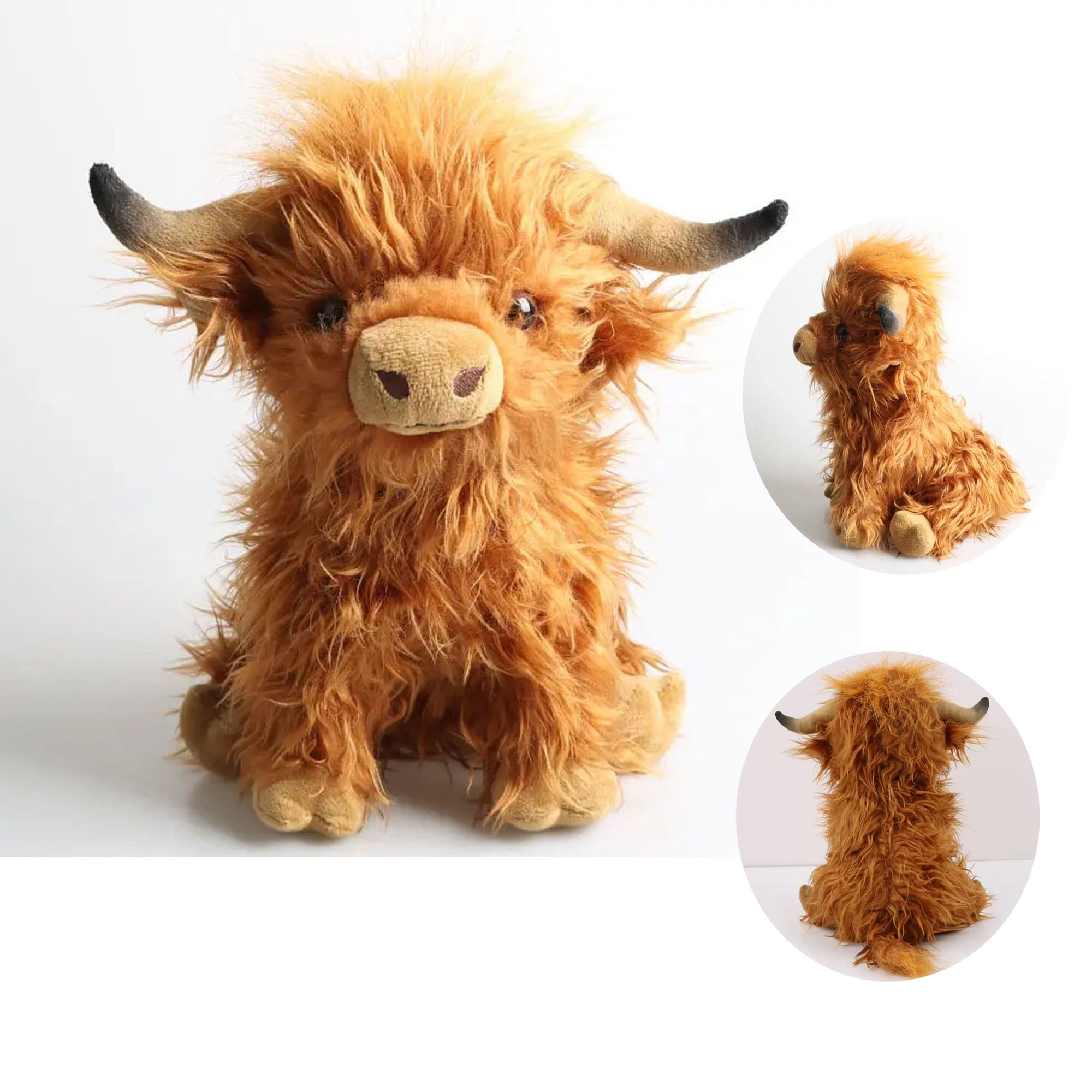 10" Highland Cow Stuffed Animal Plush Toy Brown - Walmart.com