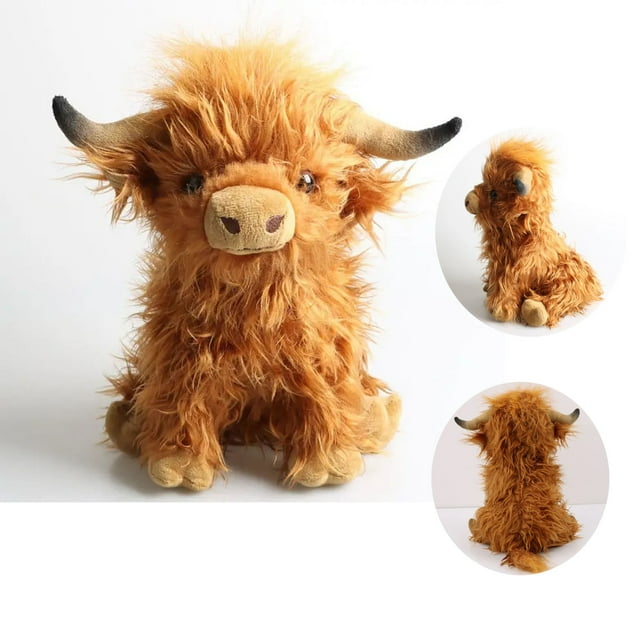 10" Highland Cow Stuffed Animal Plush Toy Brown - Walmart.com
