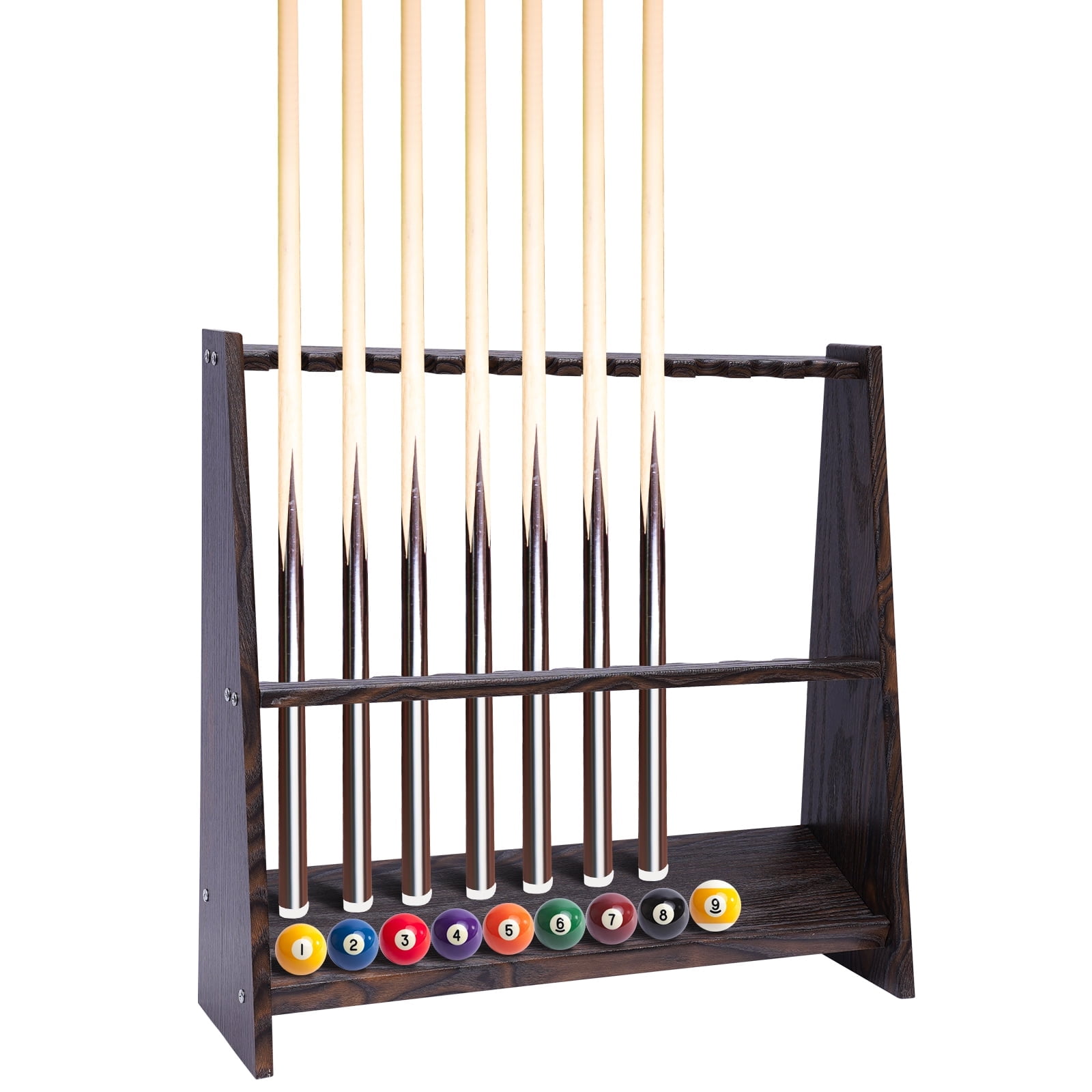 10-Holes Pool Stick Holder Freestanding Billiard Pool Cue Racks for ...
